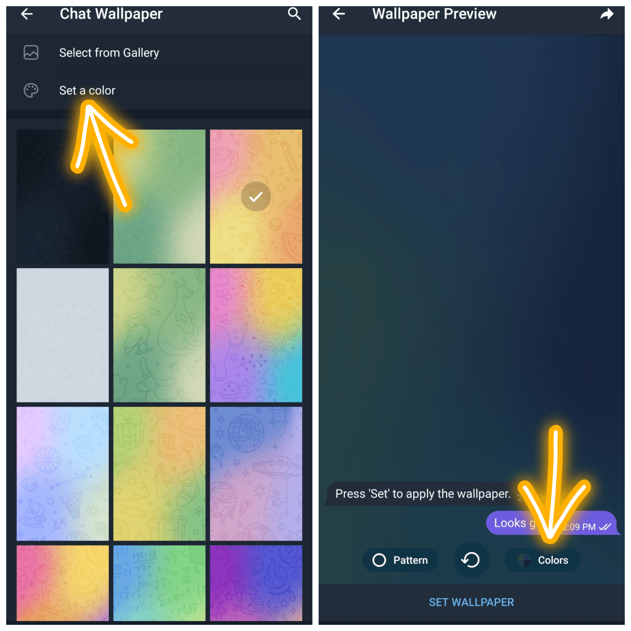 텔레그램에서 애니메이션 배경을 사용하는 방법 - Mekano Tech
